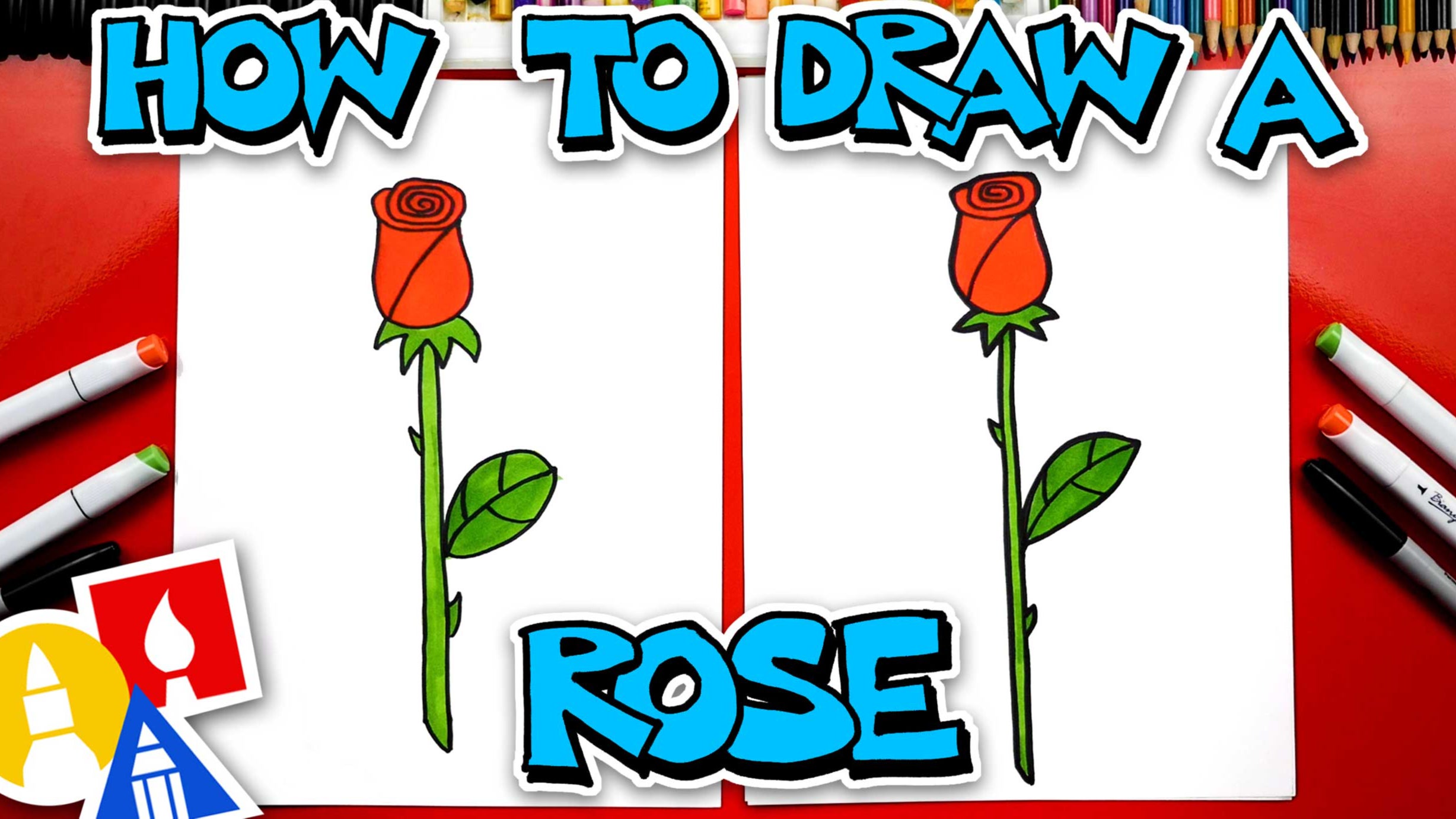 How To Draw A Rose | Art For Kids Hub