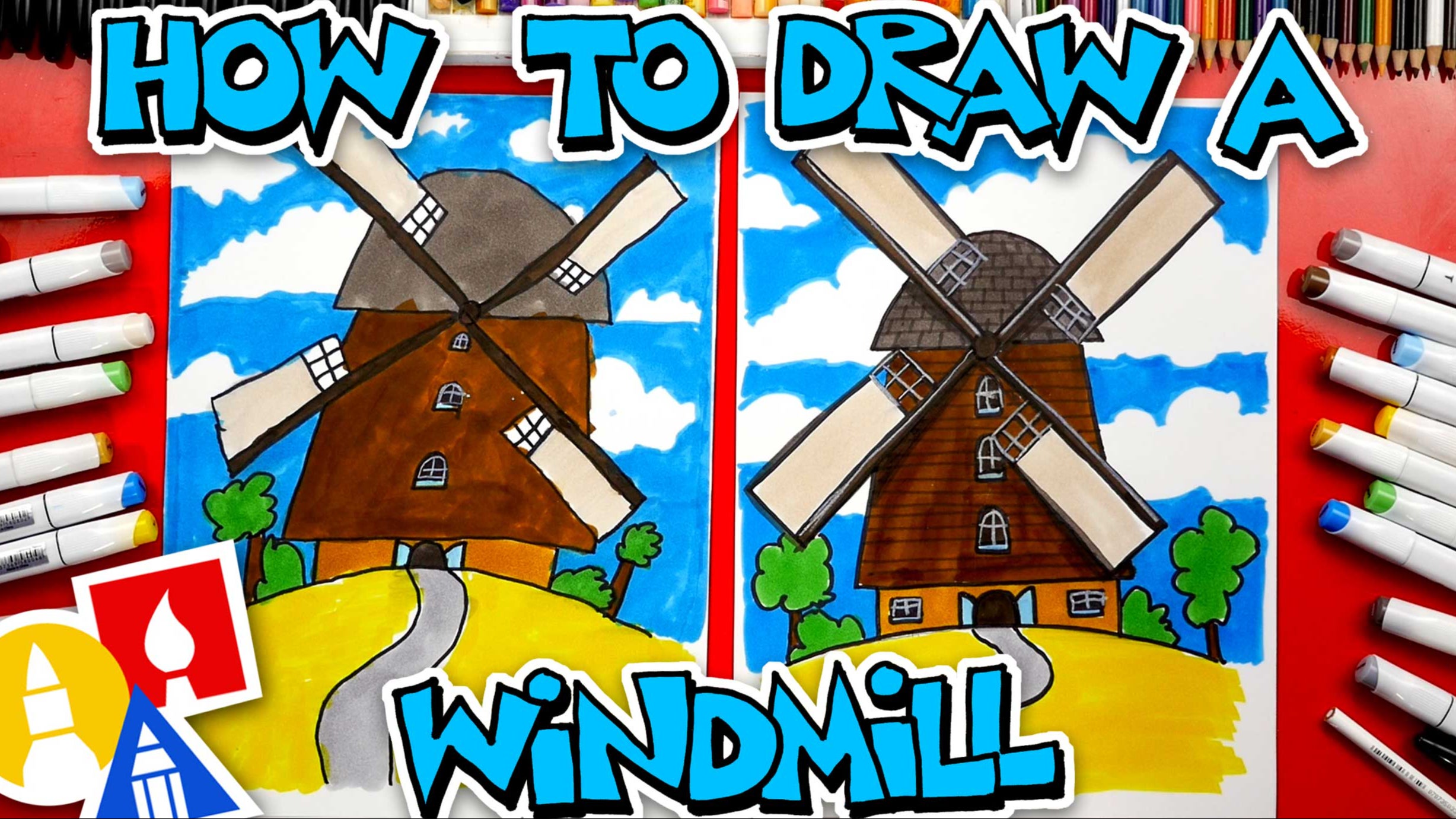 How To Draw A Windmill | Art For Kids Hub
