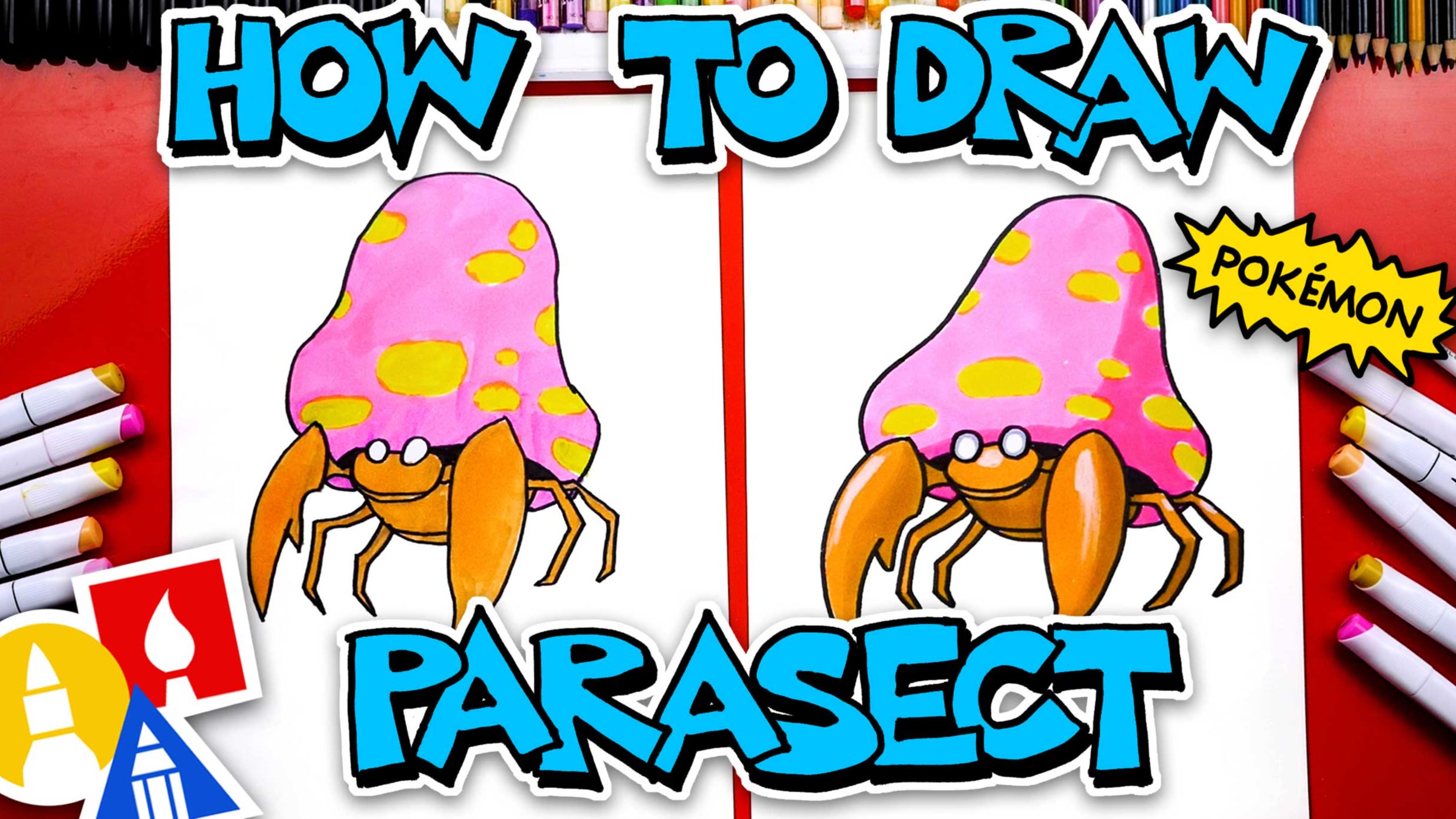 How To Draw Parasect Pokémon | Art For Kids Hub