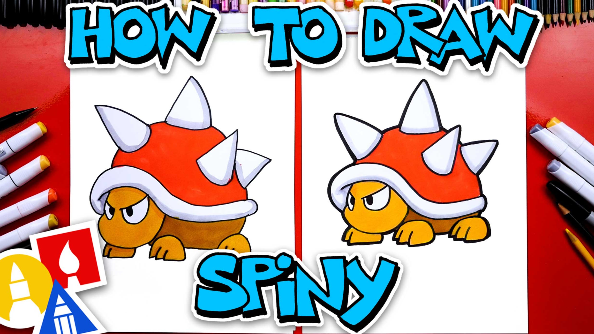 How To Draw Spiny From Mario | Art For Kids Hub