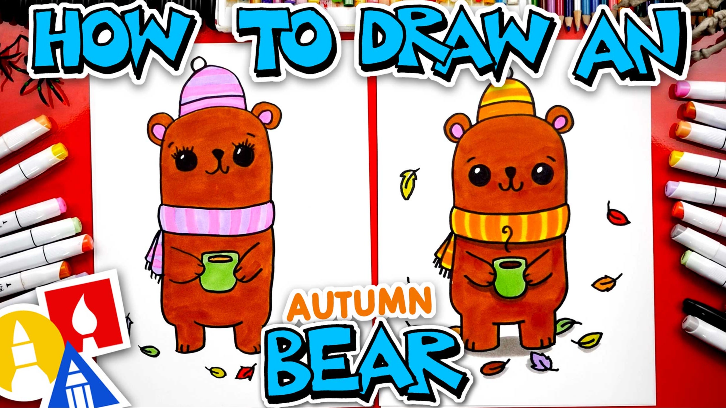 How To Draw An Autumn Bear | Art For Kids Hub