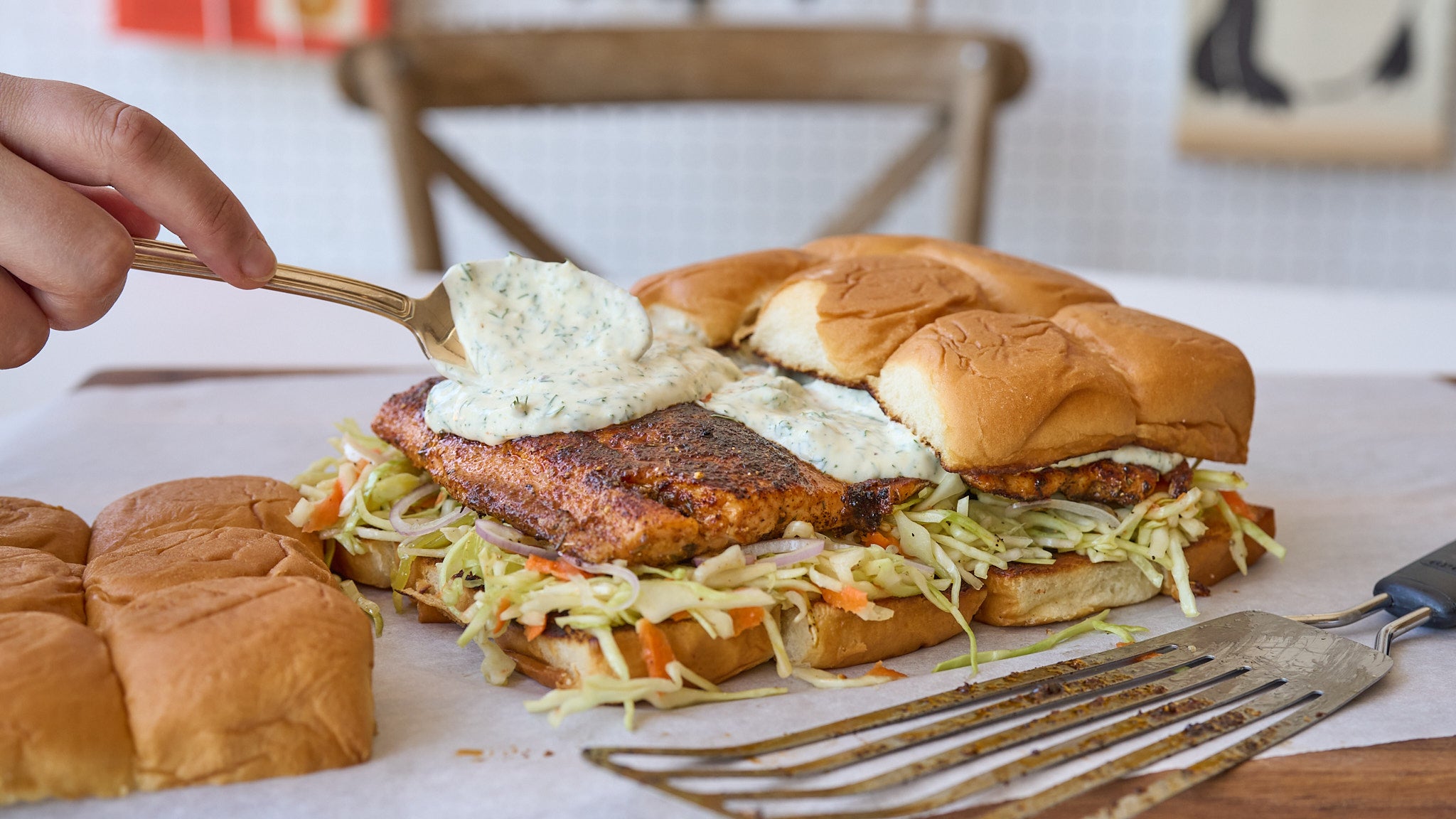 Blackened Salmon Sliders