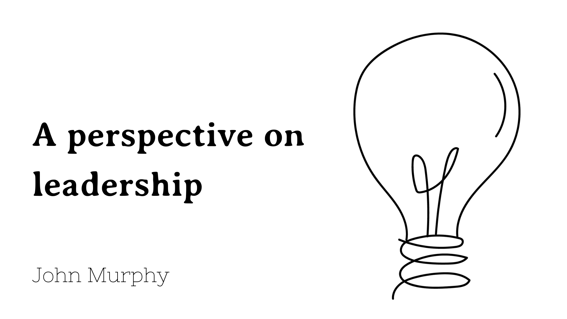 A perspective on leadership