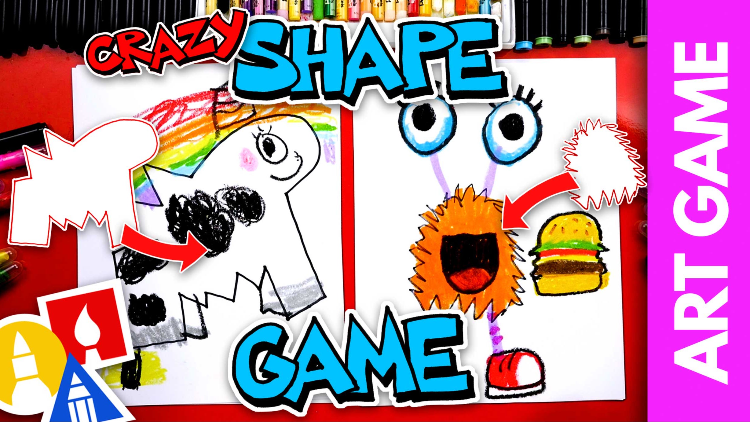 Crazy Shape Drawing Game With Olivia – Art Game | Art For Kids Hub