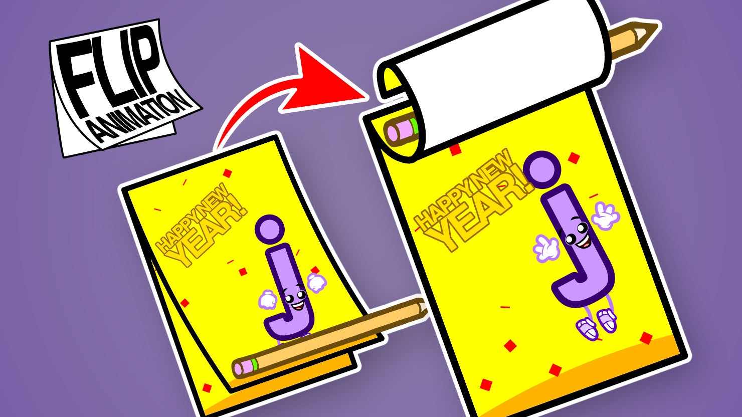 Kids Club | Flip Animation | Happy New Year "j"