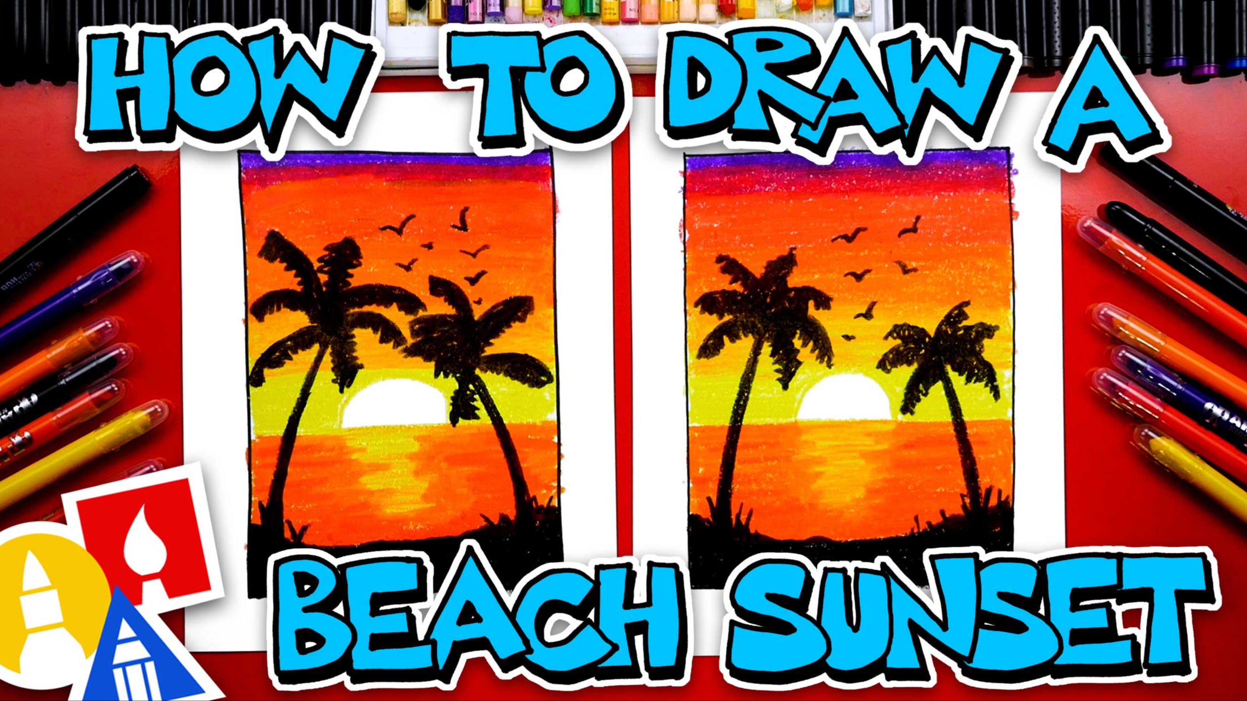 Beach Scene Drawing For Kids