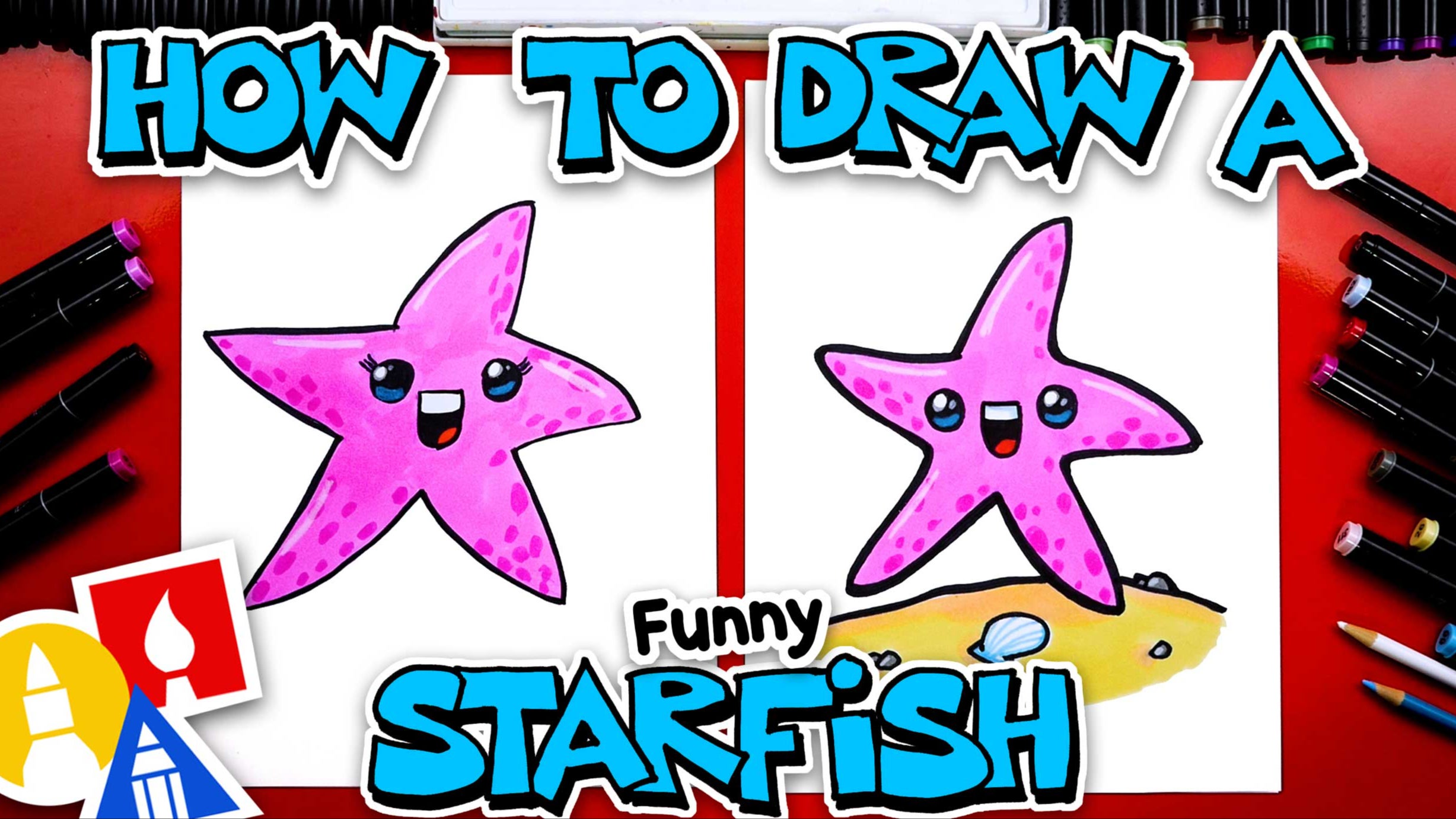 How To Draw A Funny Starfish | Art For Kids Hub