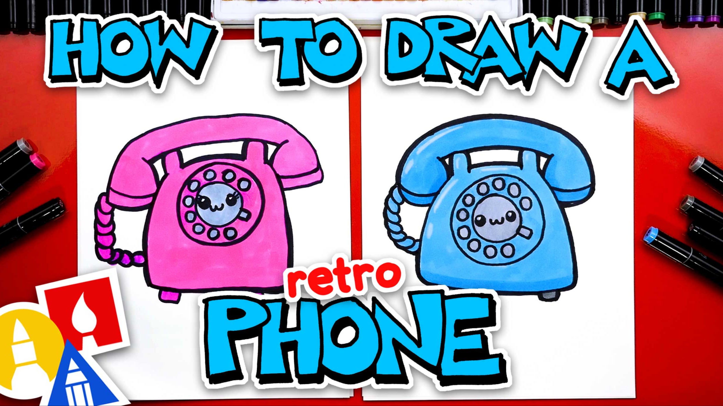 How To Draw A Retro Phone | Art For Kids Hub