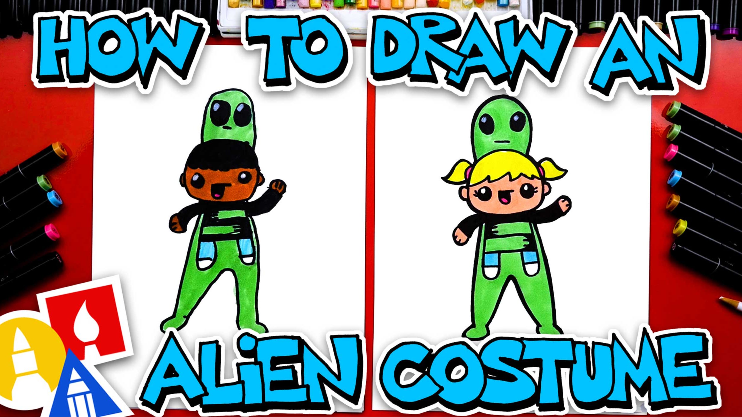 How To Draw An Alien Costume | Art For Kids Hub
