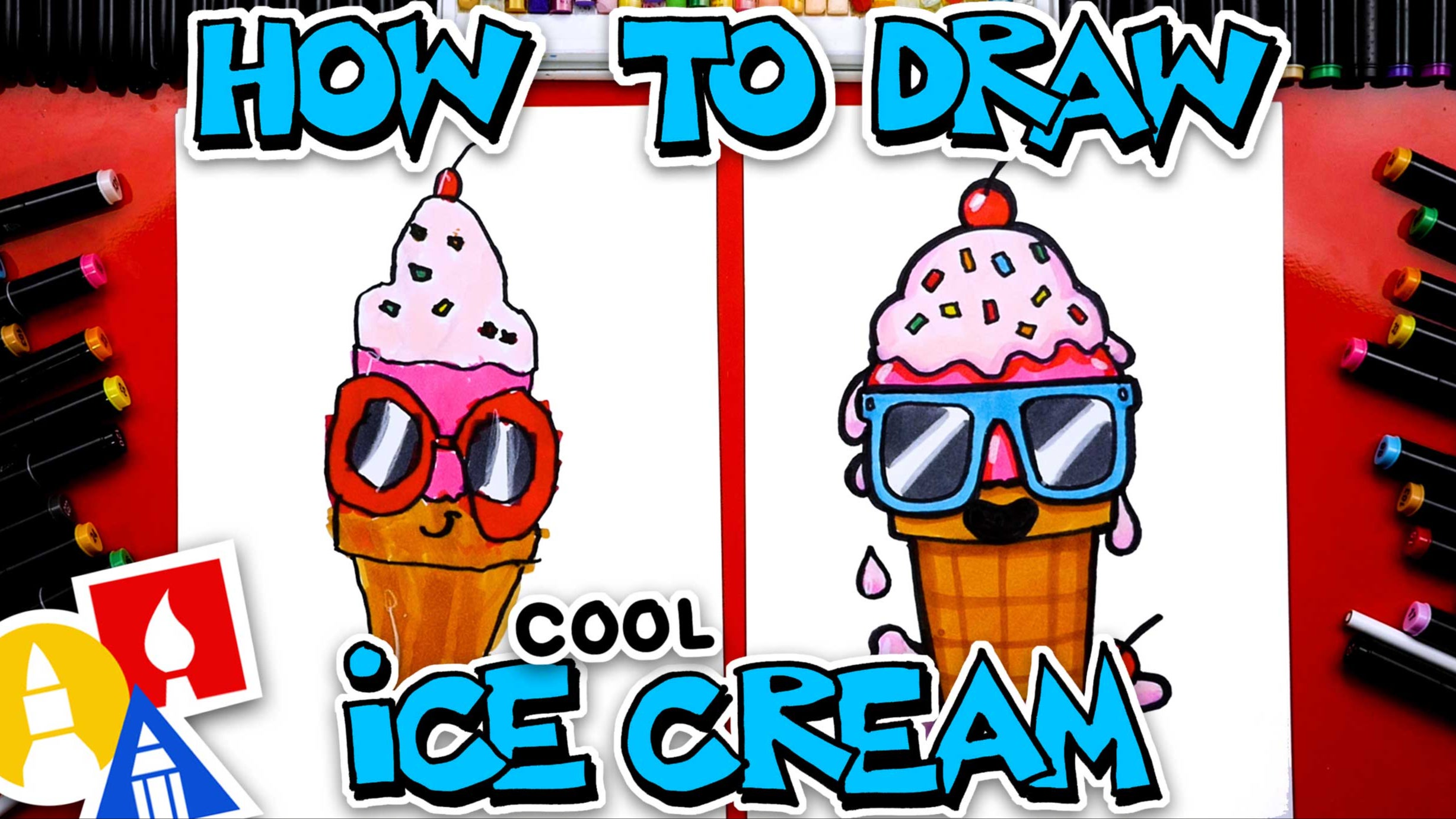 How To Draw Cool Ice Cream Cone | Art For Kids Hub