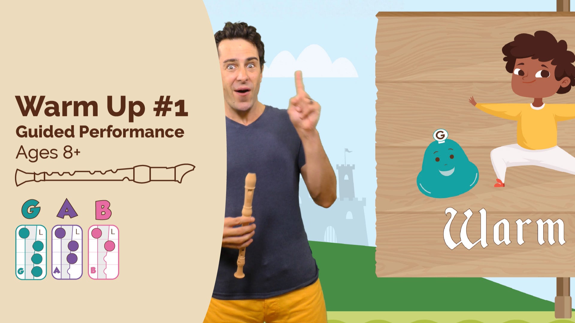 Warm Up #1 - Recorder - Guided Performance | Prodigies Music