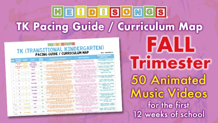 HeidiSongs | Fall Trimester - TK Pacing Guide / Curriculum Map