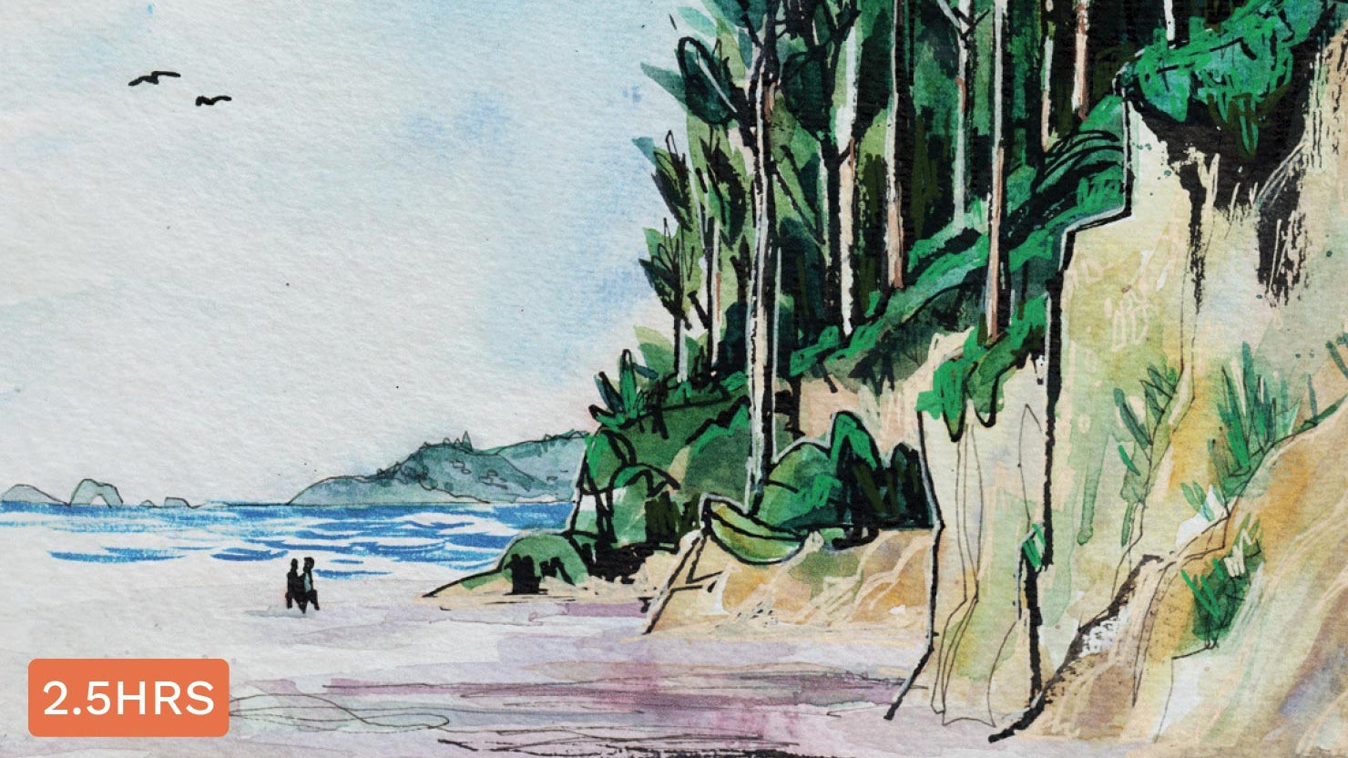 Rustic Beach Scenes in Mixed Media
