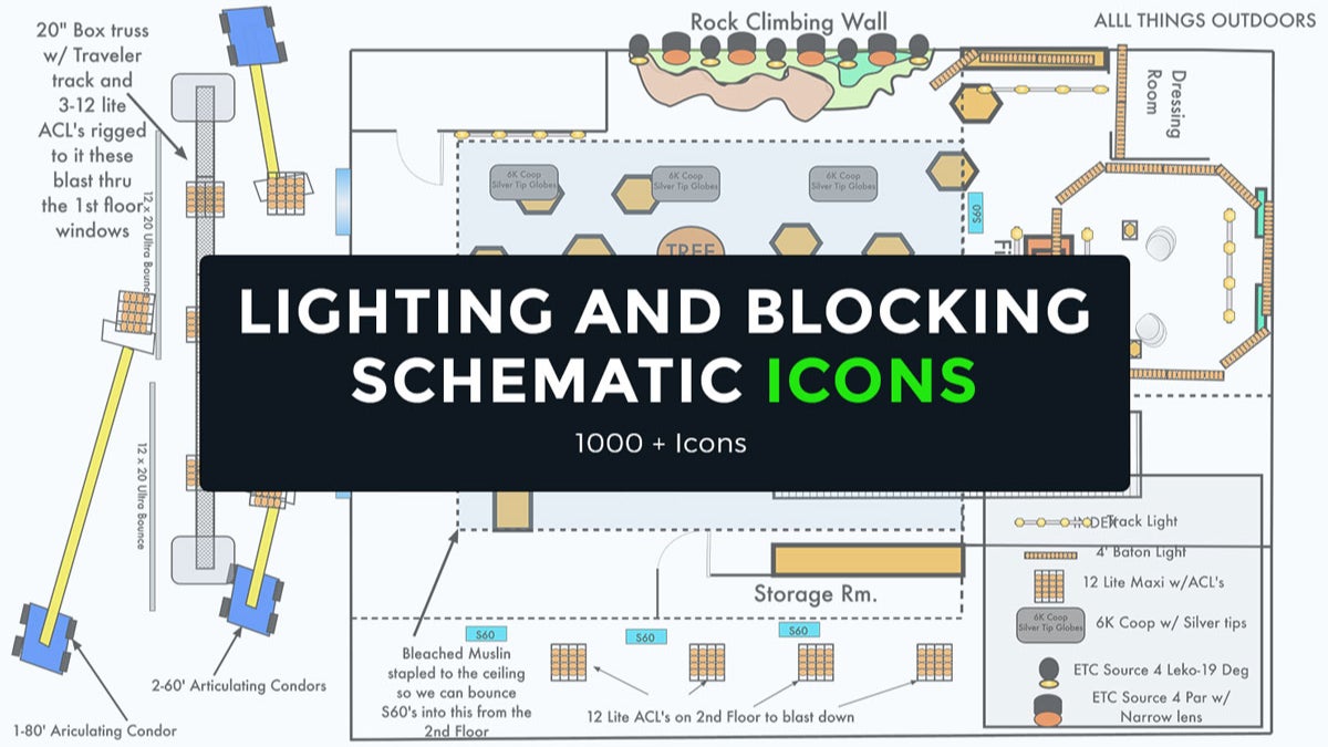 Lighting and Blocking Diagram Icons