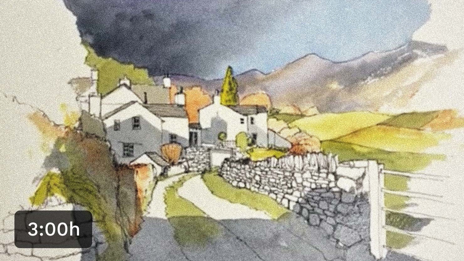 Bright Light and Dark Skies in Line Drawing