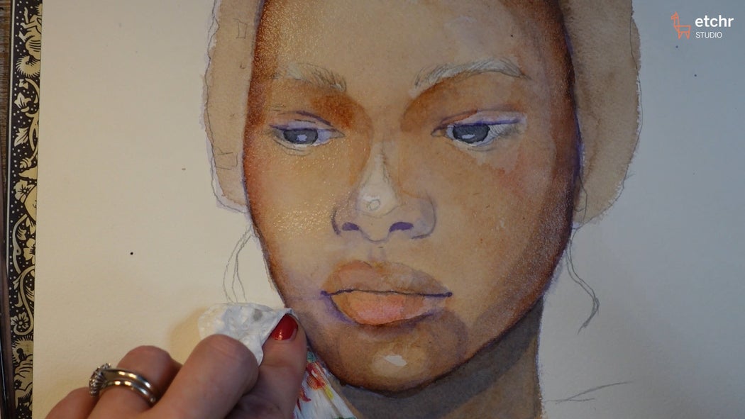 Painting a Glowing Dark Skin with Watercolour | Etchr Studio