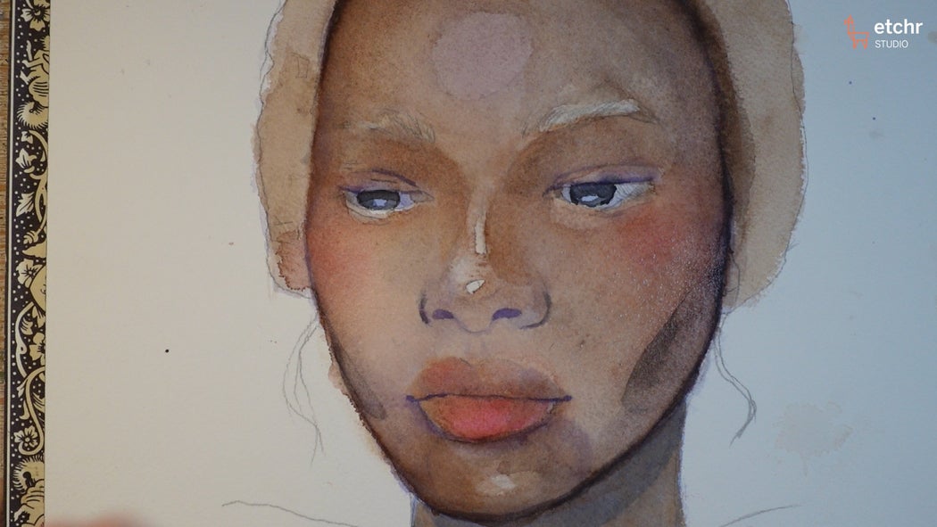 Painting a Glowing Dark Skin with Watercolour