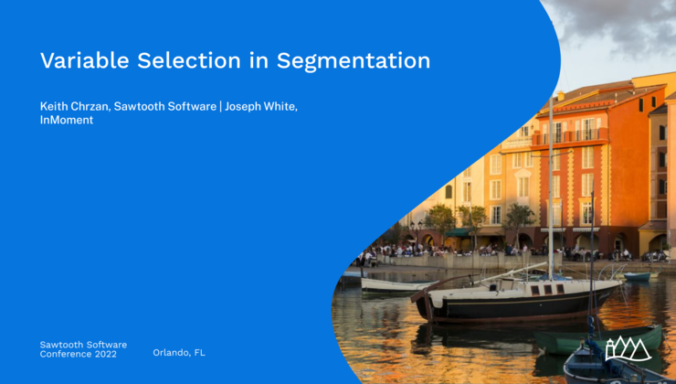 Sawtooth Software Academy | Variable Selection in Segmentation