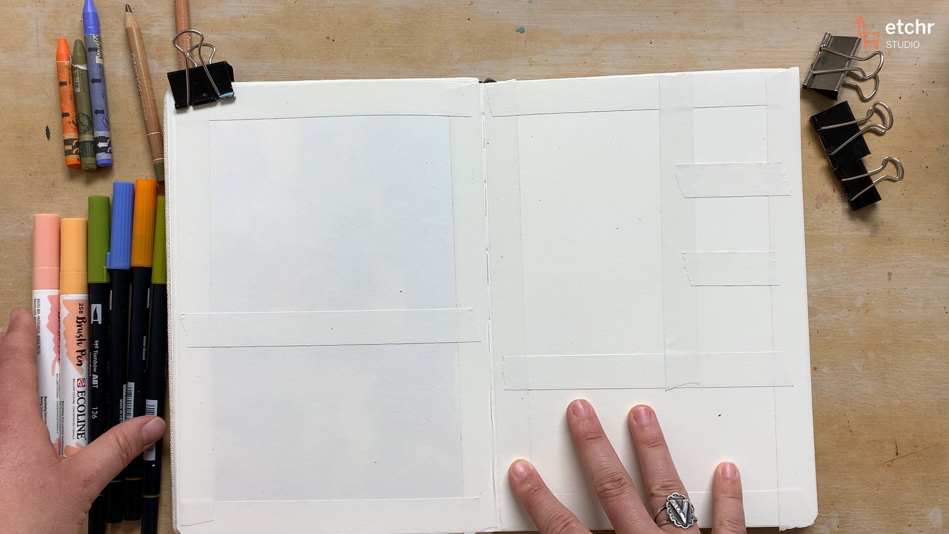 Colourful Memories in Travel Sketchbook Spreads