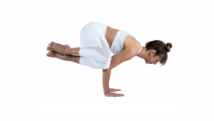 side crow pose with blocks