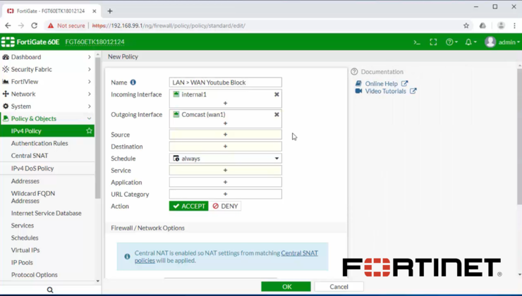 Fortinet: How To Setup an App Control Rule on a FortiGate
