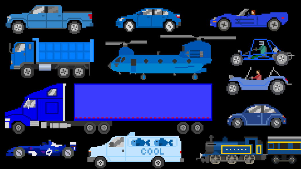 Blue Vehicles Exclusive | The Kids' Picture Show