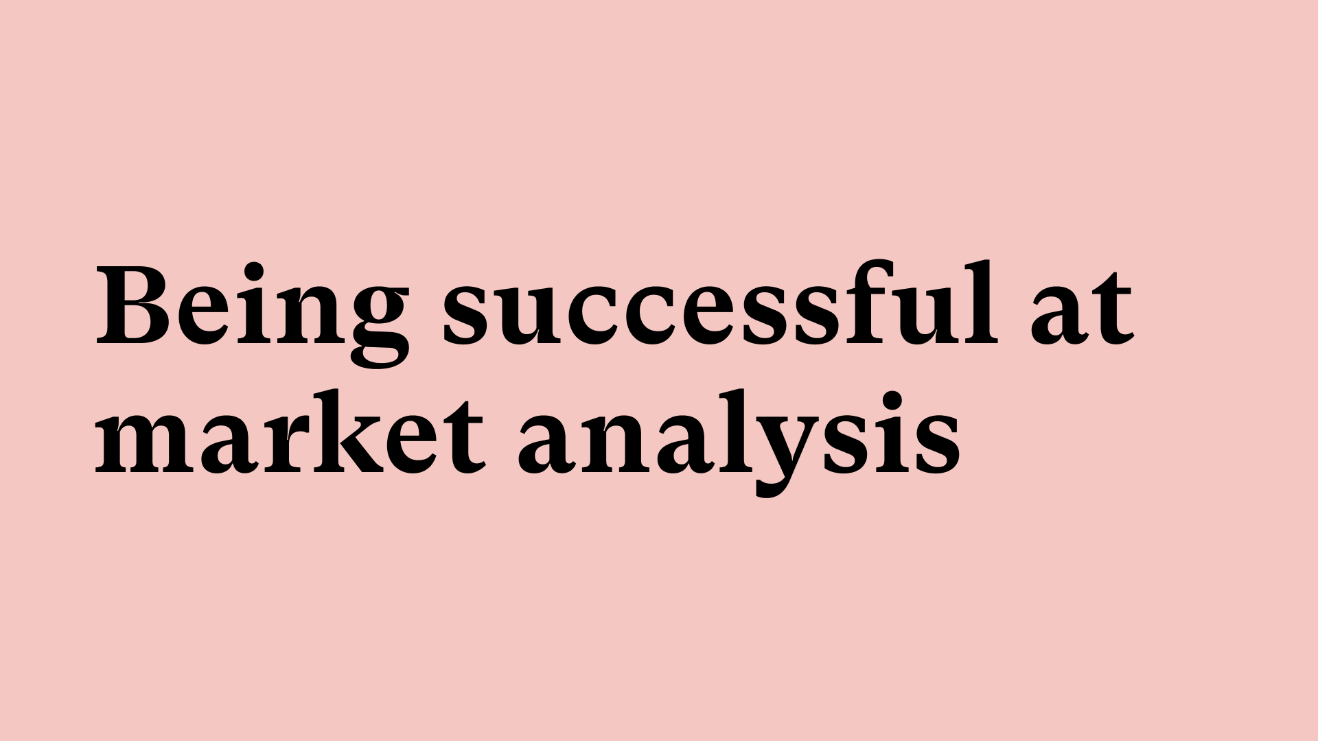 Introduction to Market Analysis