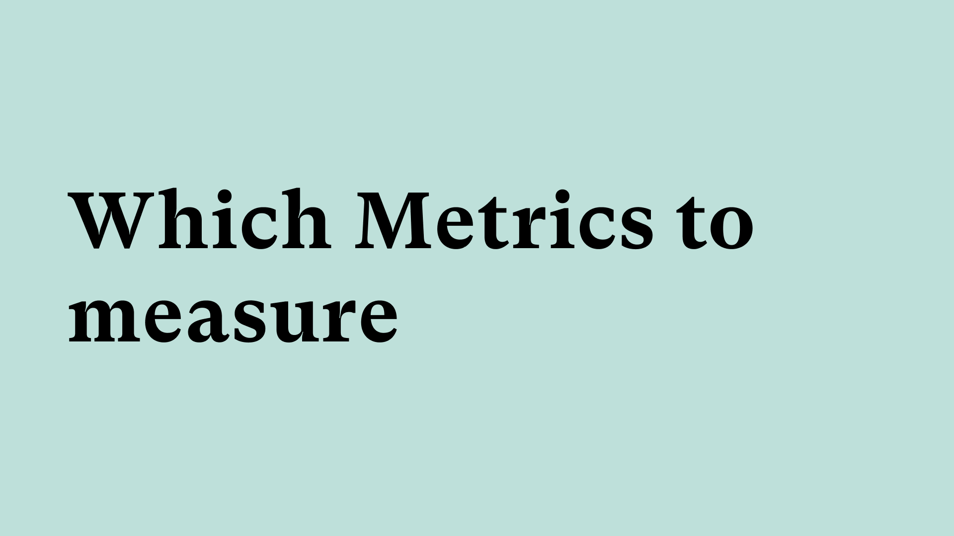 Marketing Metrics Orientation