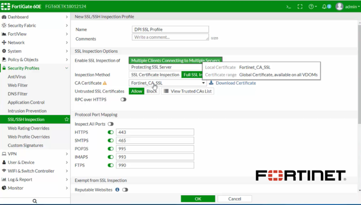 Fortinet: How to Setup DPI SSL on a FortiGate
