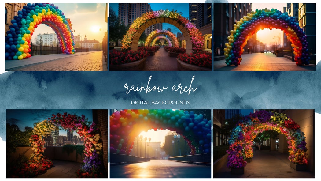 Rainbow Arch Digital Backgrounds