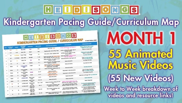 HeidiSongs | Month 1 - Kinder Pacing Guide / Curriculum Map