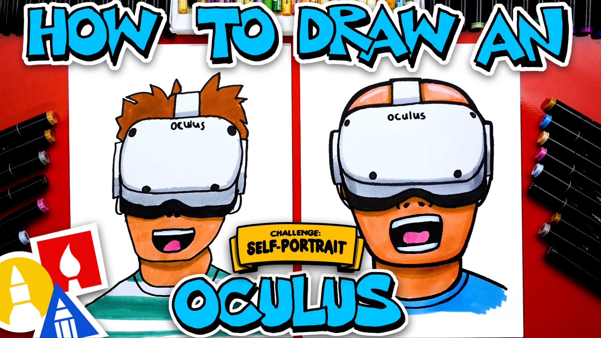 How To Draw An Oculus Quest 2 – Self-Portrait Challenge | Art For Kids Hub