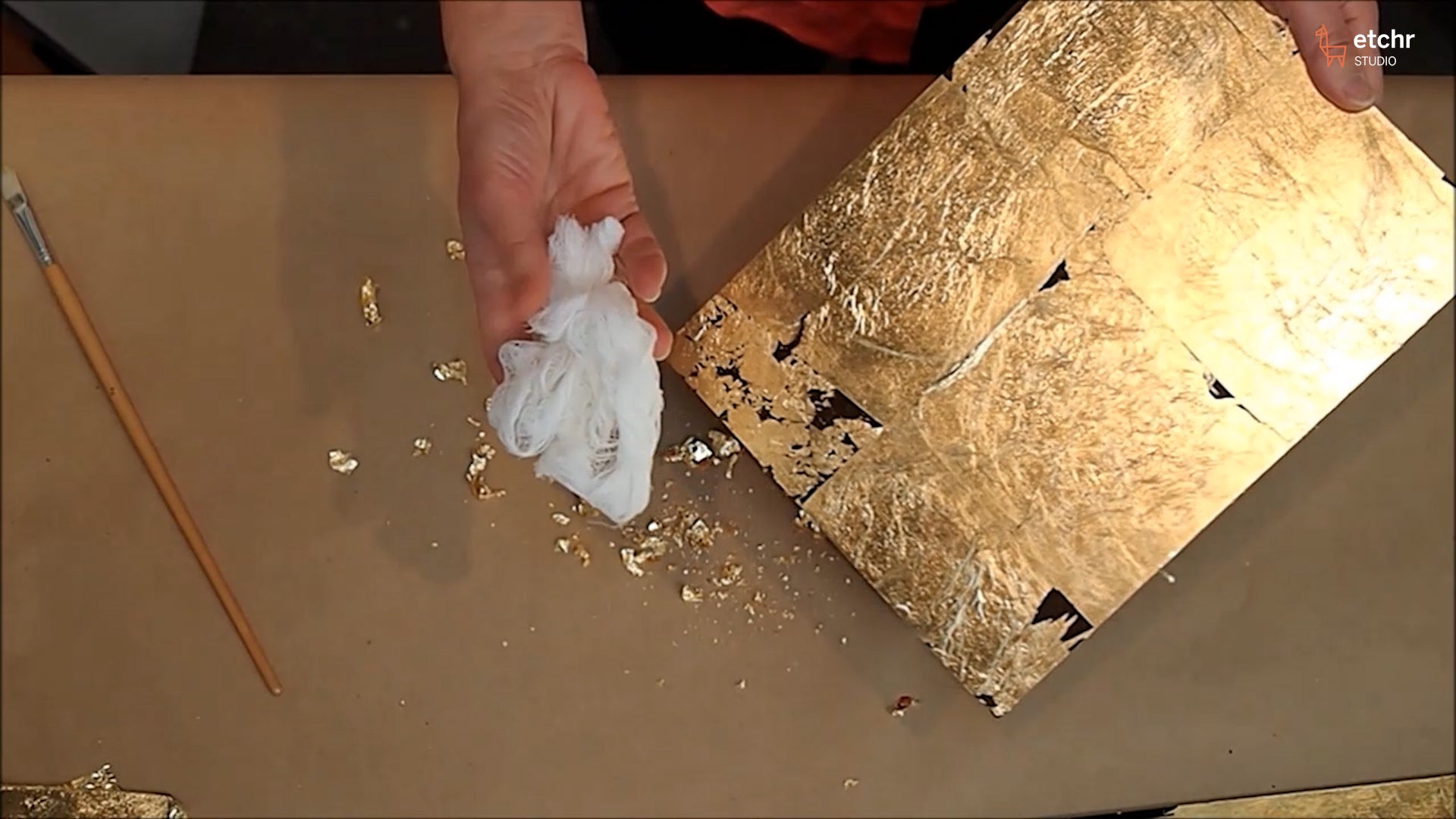 How to Gold Leaf and Acrylic Painting: Ideas Over Gold Leaf