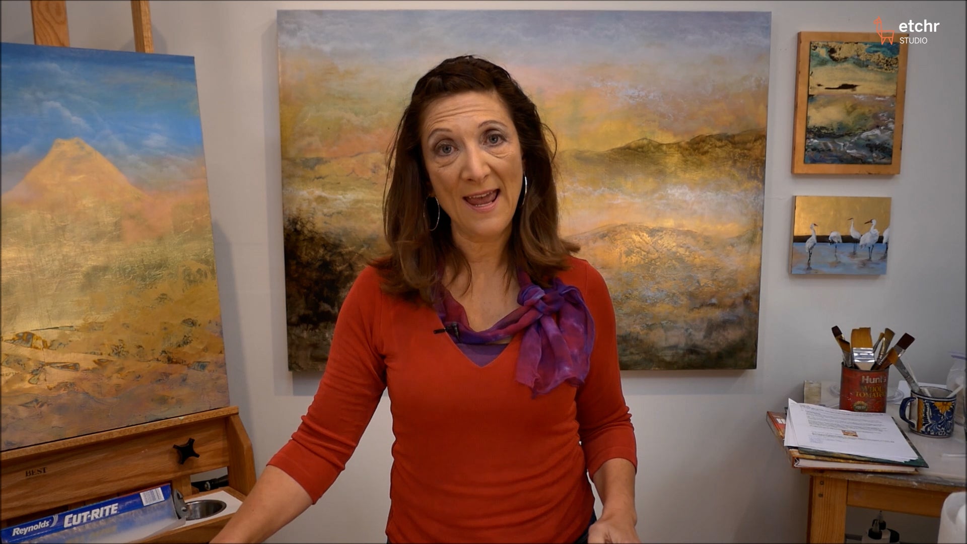 How to Gold Leaf and Acrylic Painting: Ideas Over Gold Leaf