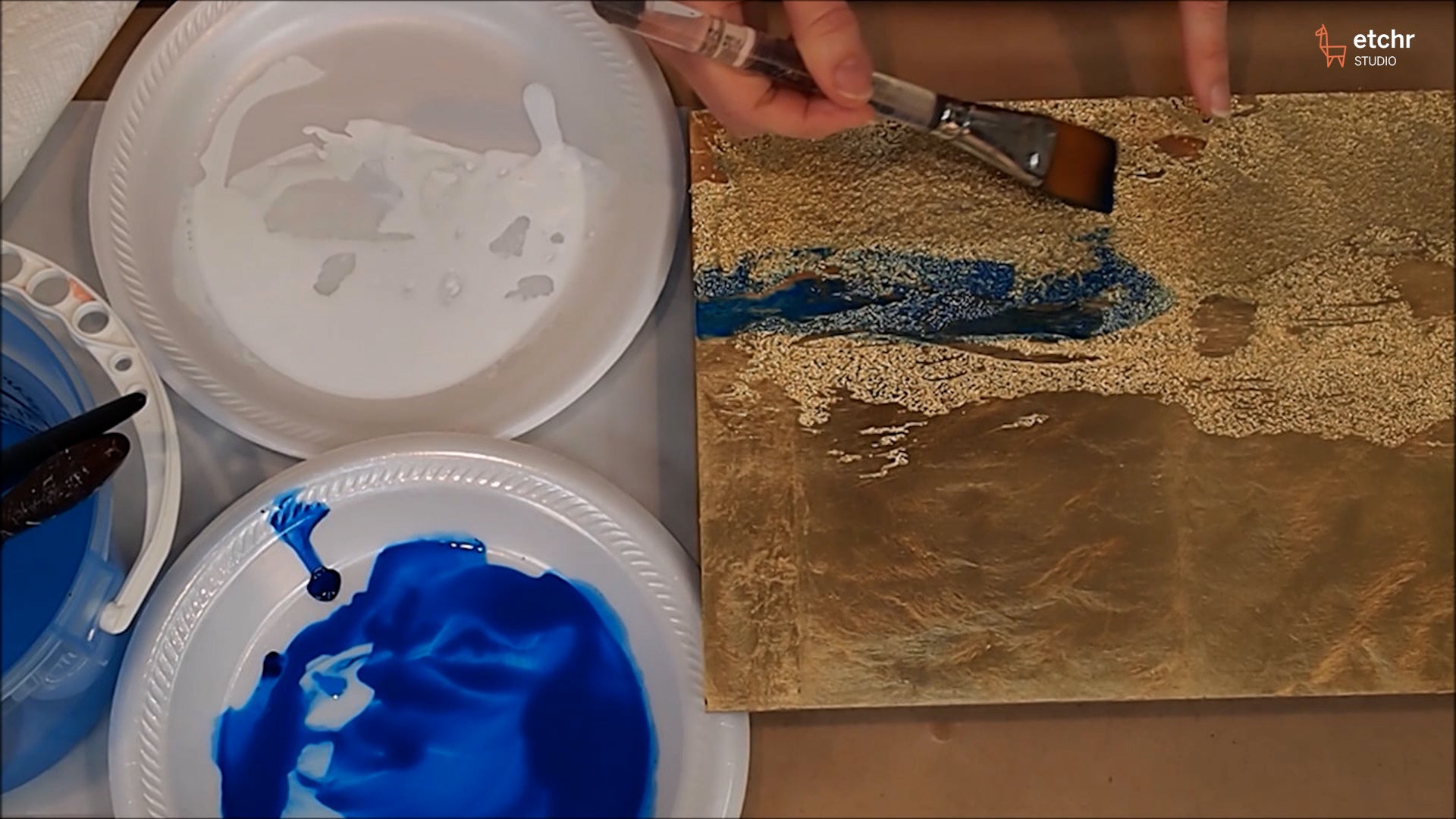 How to Gold Leaf and Acrylic Painting: Ideas Over Gold Leaf
