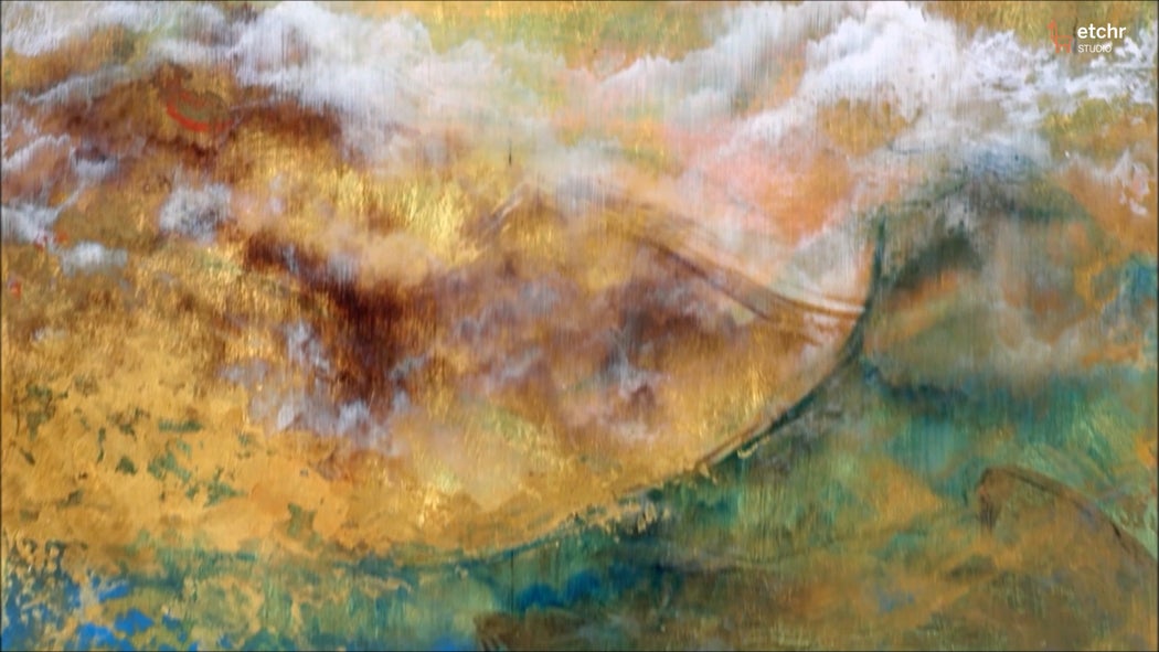 How to Gold Leaf and Acrylic Painting: Ideas Over Gold Leaf