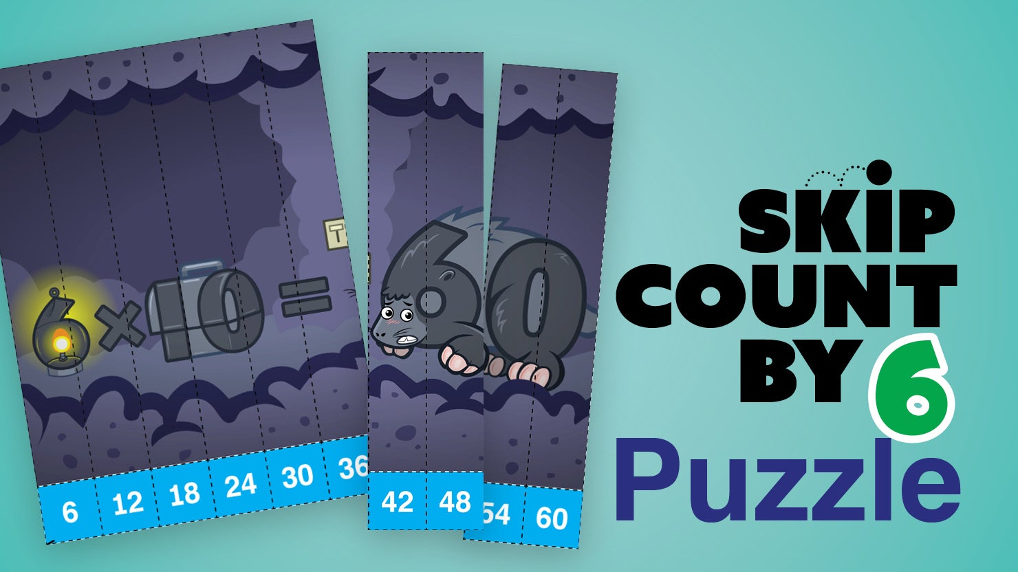 Kids Club | Skip Count By 6 Puzzle | Meet the Math Facts "6x10=60"