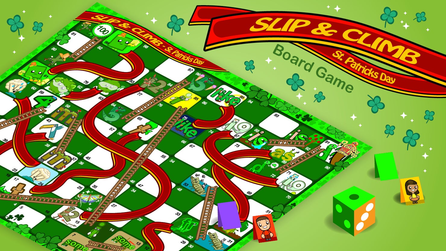 Kids Club | Board Game | Slip & Climb | St Patrick's Edition