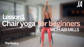 Beginner Chair Yoga class by Abi Mills on the Justin Agustin Fitness app