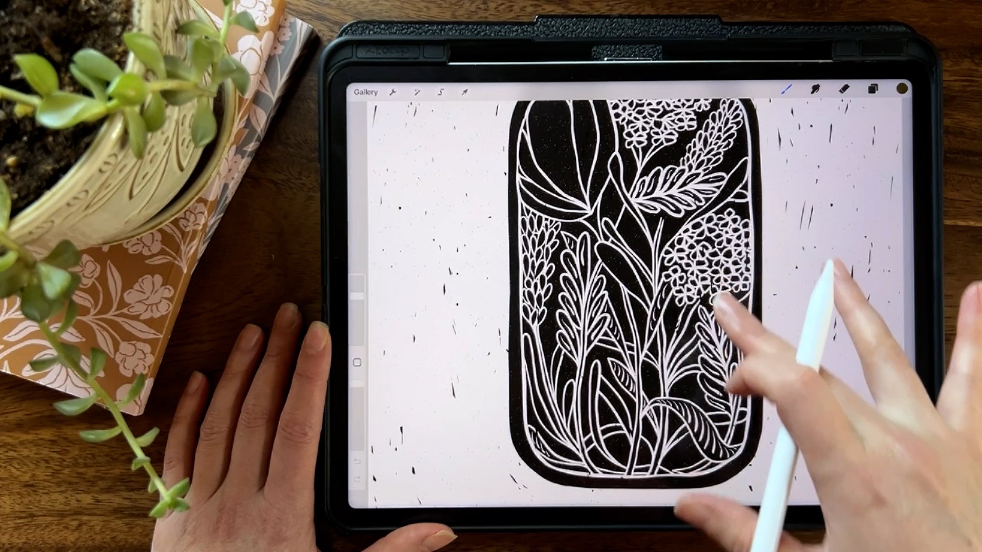 Block Print Pattern and Illustration