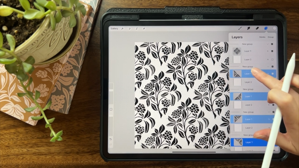 Block Print Pattern and Illustration