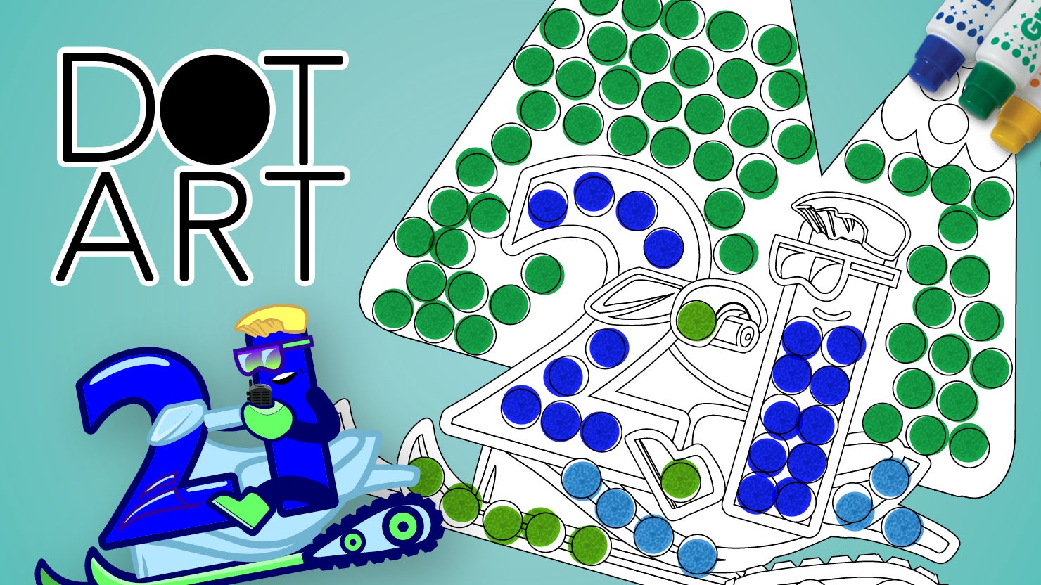 Preschool Prep Kids Club | Dot Art | Meet the Math Facts "21"