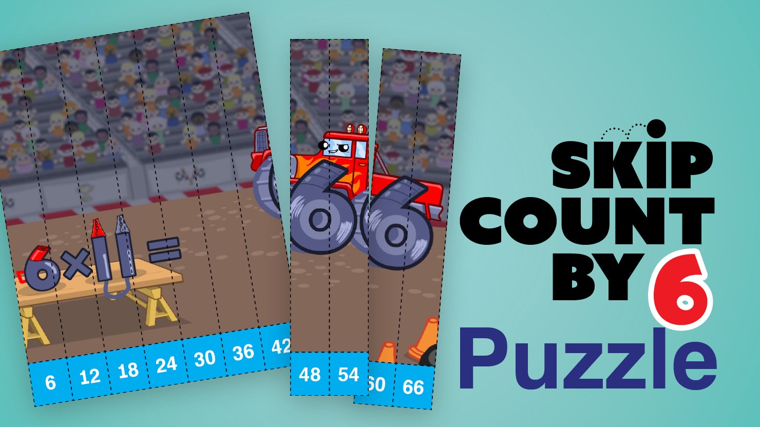 Skip Count By 6 Puzzle | Meet the Math Facts "6×11=66"