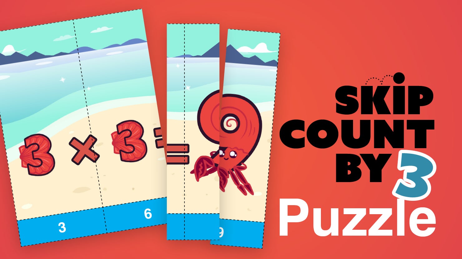 Skip Count By 3 Puzzle | Meet the Math Facts 3×3=9