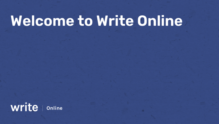 Write Online | Welcome to Write Online | About Write Online