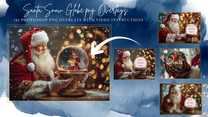 Santa PNG Globe Overlays