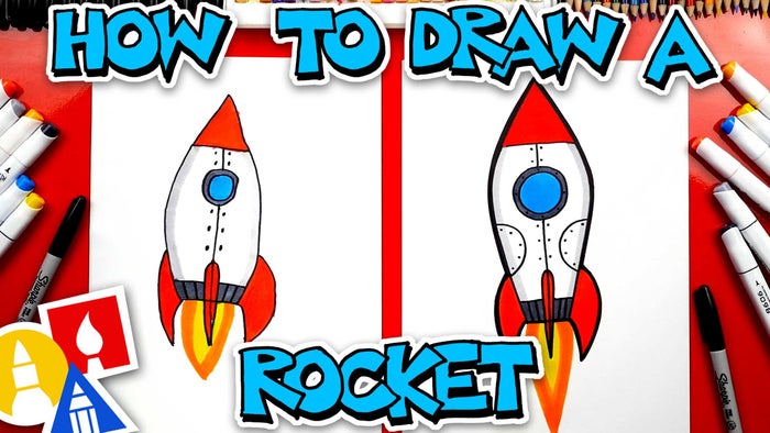 how to draw realistic rocket