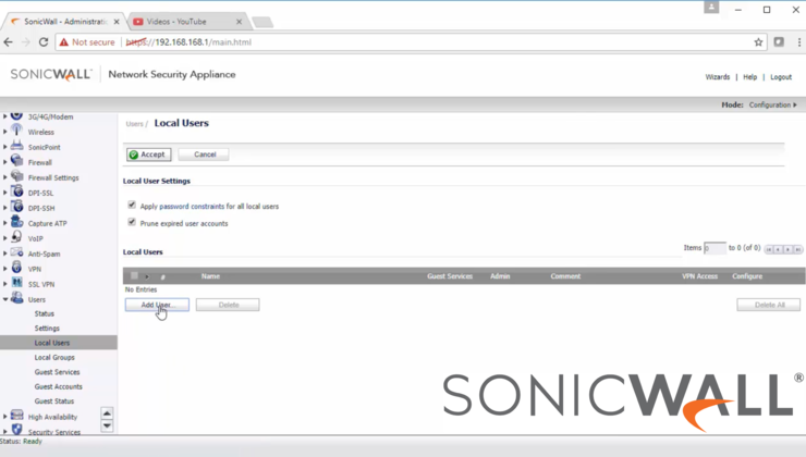 SonicWall: How to Create Local Users and Groups