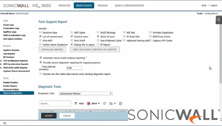 SonicWall: How to Use the Connections Monitor Tool