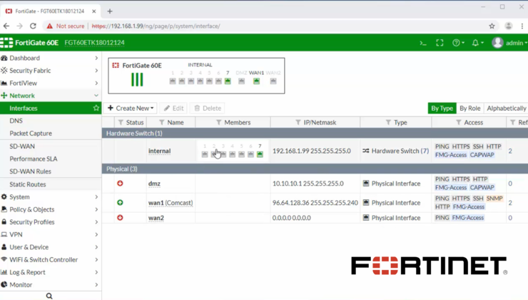 Fortinet: How to Remove the Default Internal Network Bridge
